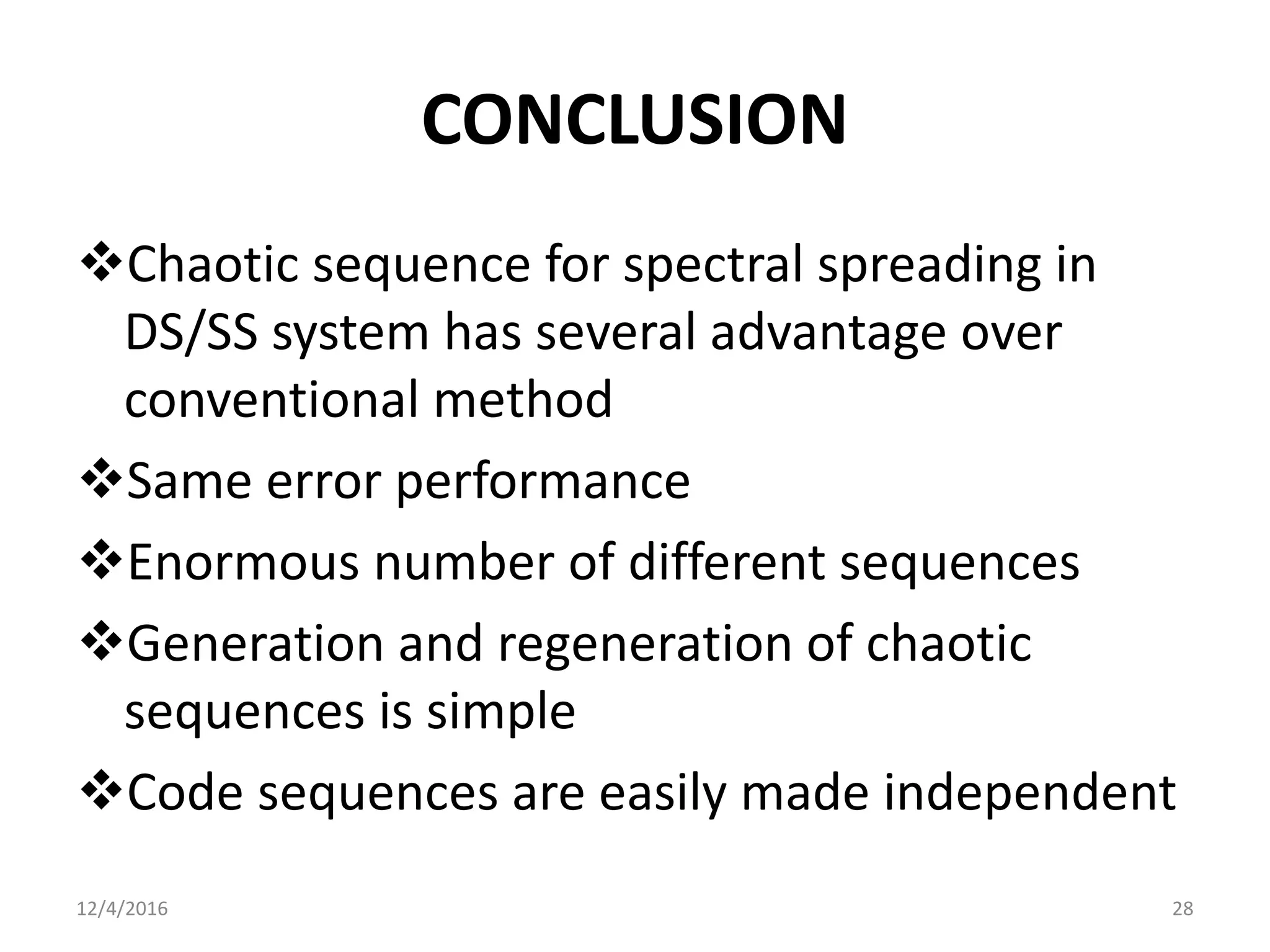 A chaotic direct sequence spread-spectrum communication system | PPT