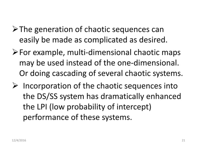 A chaotic direct sequence spread-spectrum communication system | PPT