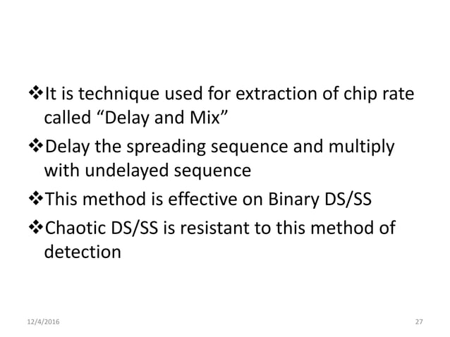 A Chaotic Direct Sequence Spread Spectrum Communication System Ppt 