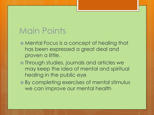 Mental and Spiritual Focus | PPT
