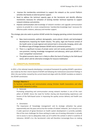 ACHAP strategic plan 2015 to 2020 | PDF