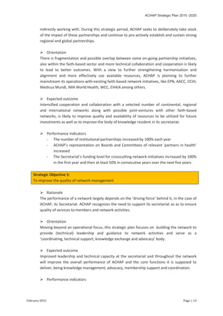 ACHAP strategic plan 2015 to 2020 | PDF