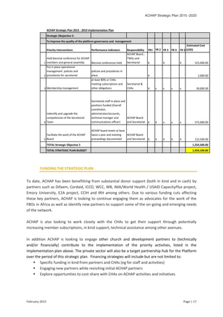 ACHAP strategic plan 2015 to 2020 | PDF
