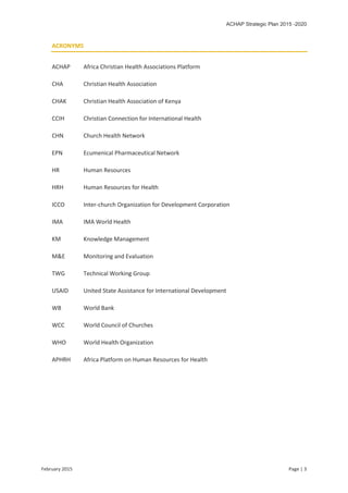 ACHAP strategic plan 2015 to 2020 | PDF