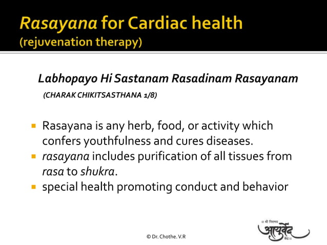 Achara Rasayana - Dr. Vikas Chothe | PPTX | Heart and Cardiovascular ...