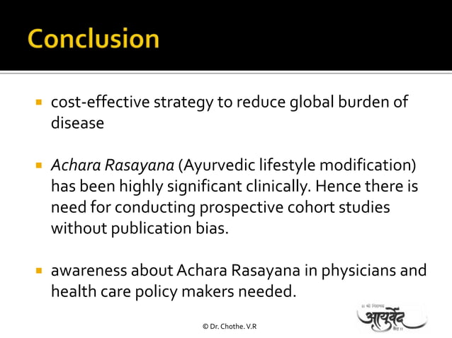 Achara Rasayana - Dr. Vikas Chothe | PPTX | Heart and Cardiovascular ...