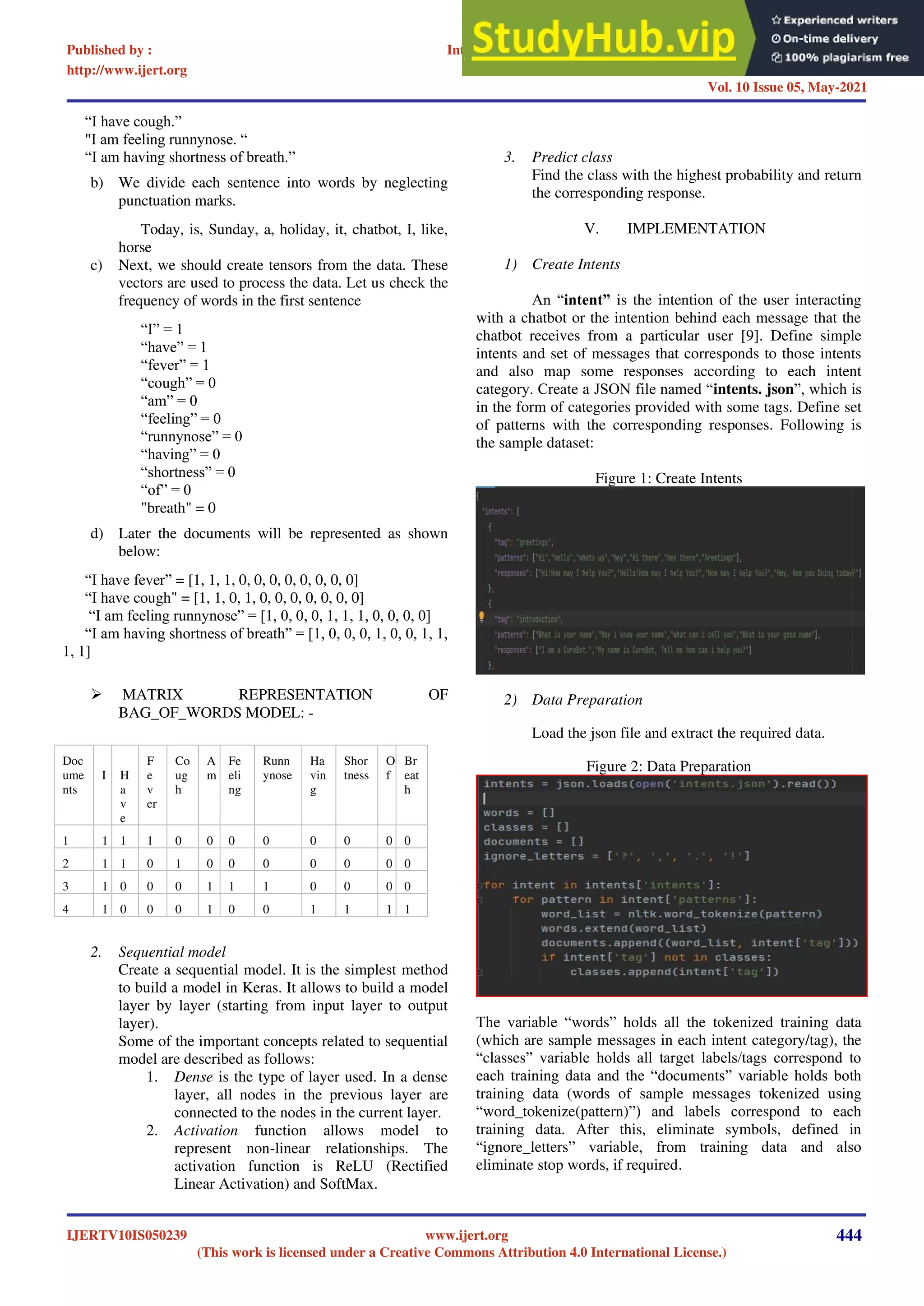 A Chatbot For Medical Purpose Using Deep Learning | PDF