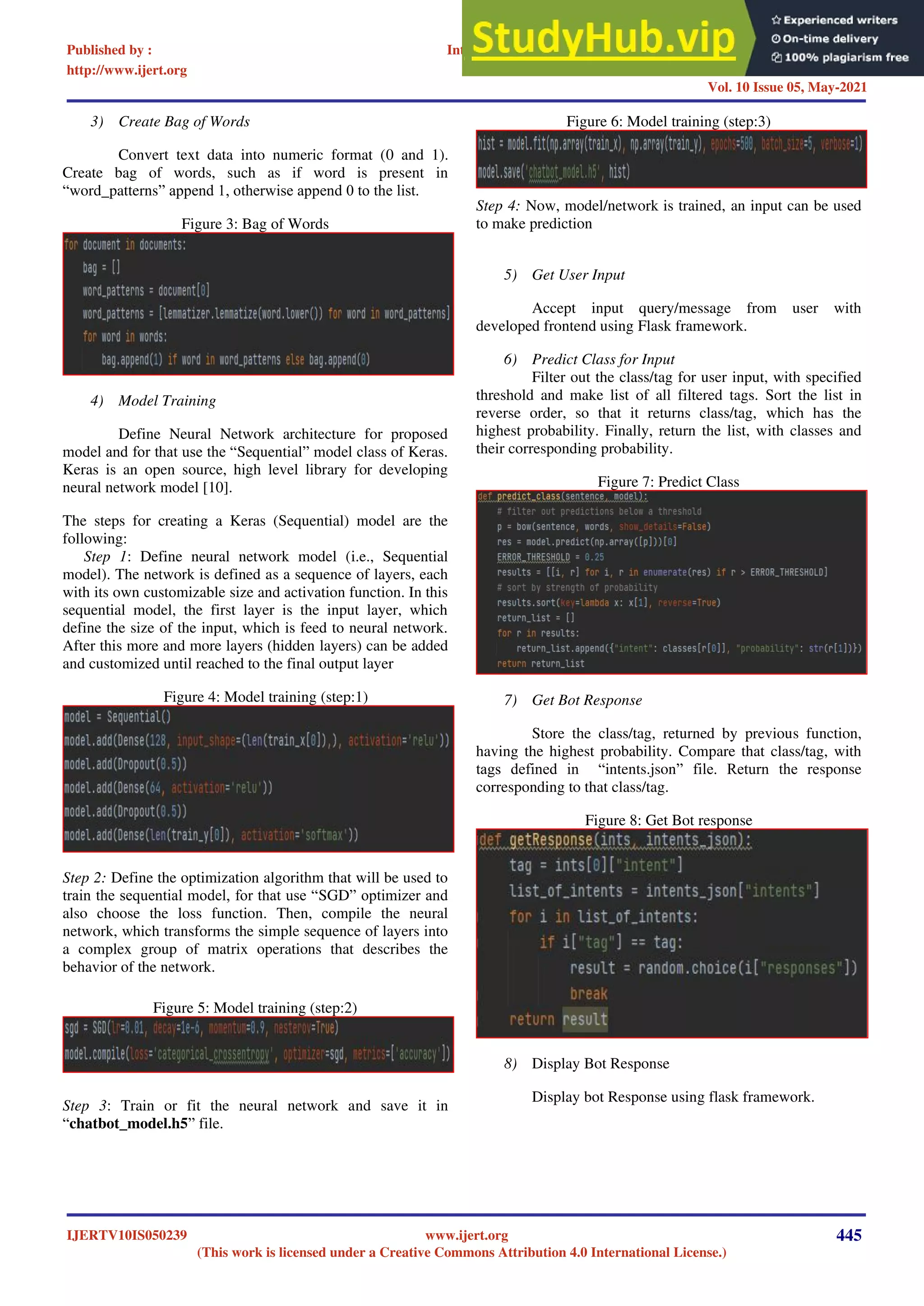 A Chatbot For Medical Purpose Using Deep Learning | PDF
