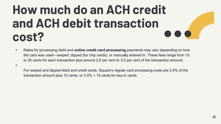 ACH DEBIT v/s ACH CREDIT | PPTX | Credit Cards | Personal Debt
