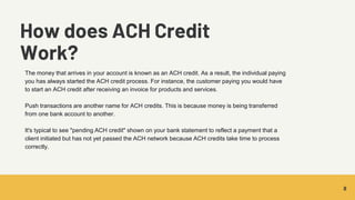 ACH DEBIT v/s ACH CREDIT | PPTX | Credit Cards | Personal Debt