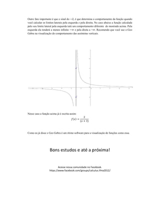 Ache a assíntota vertical e faça um esboço do gráfico da função | PDF