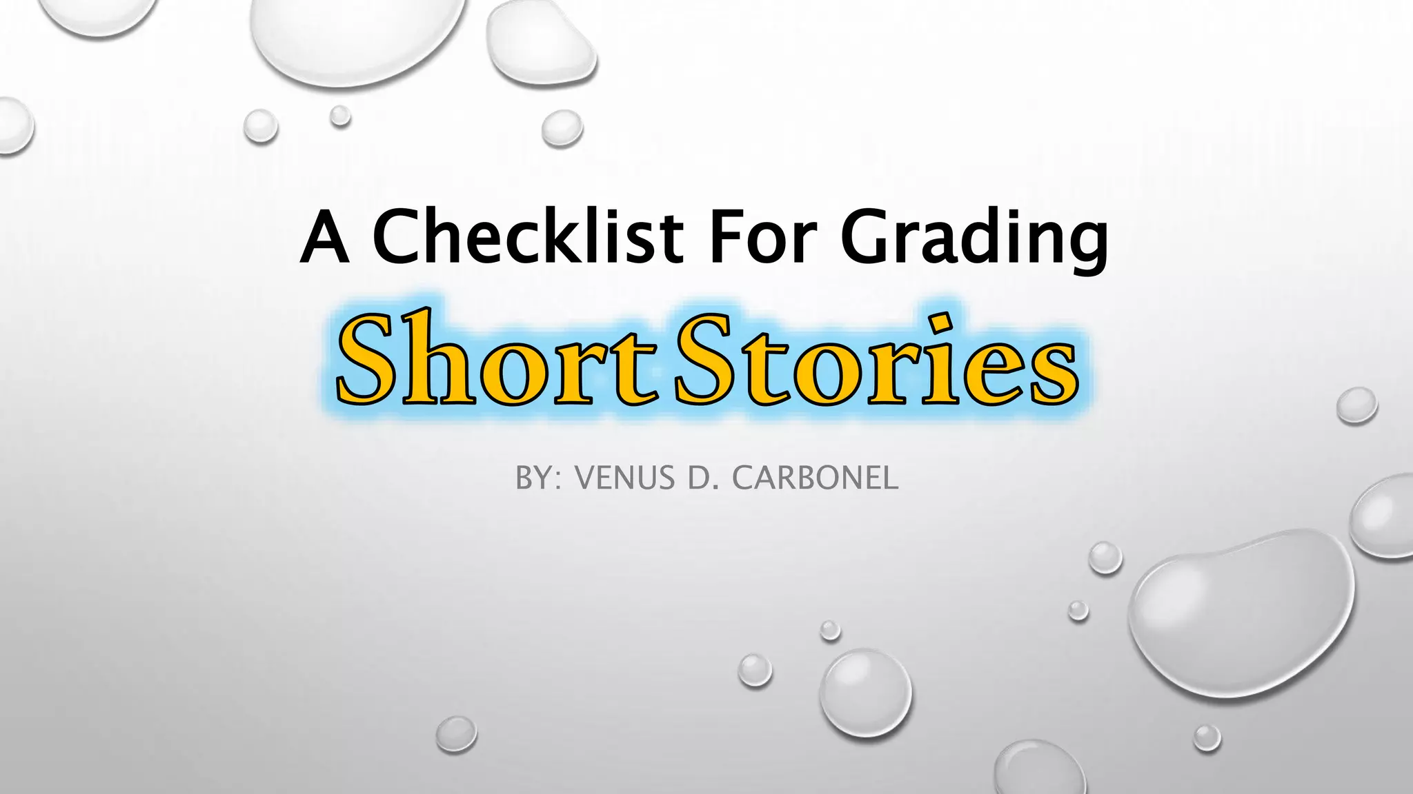 A checklist for grading | PPTX