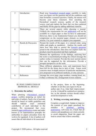 A checklist for increased quality in writing biomedical research ...