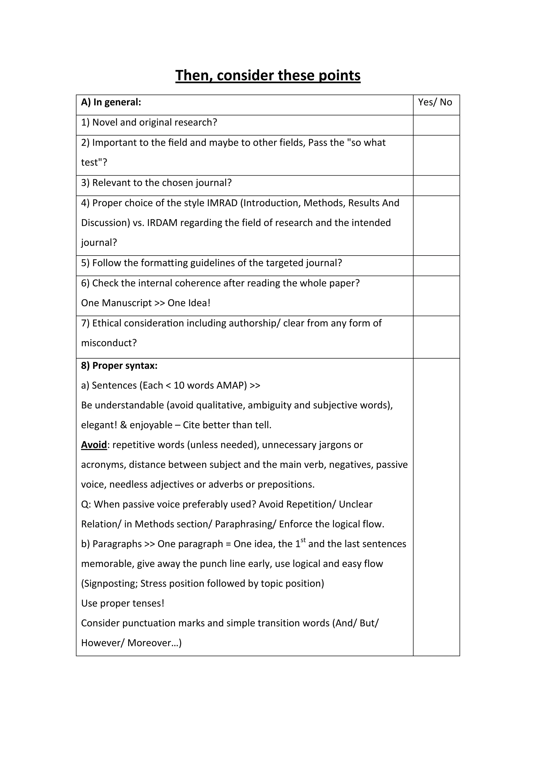 A checklist for reviewing a paper | PDF