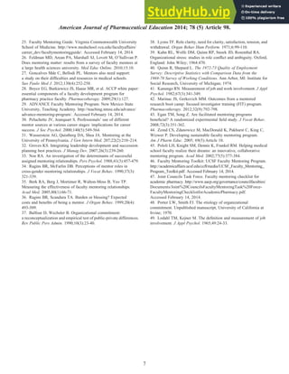 A Checklist For The Development Of Faculty Mentorship Programs | PDF