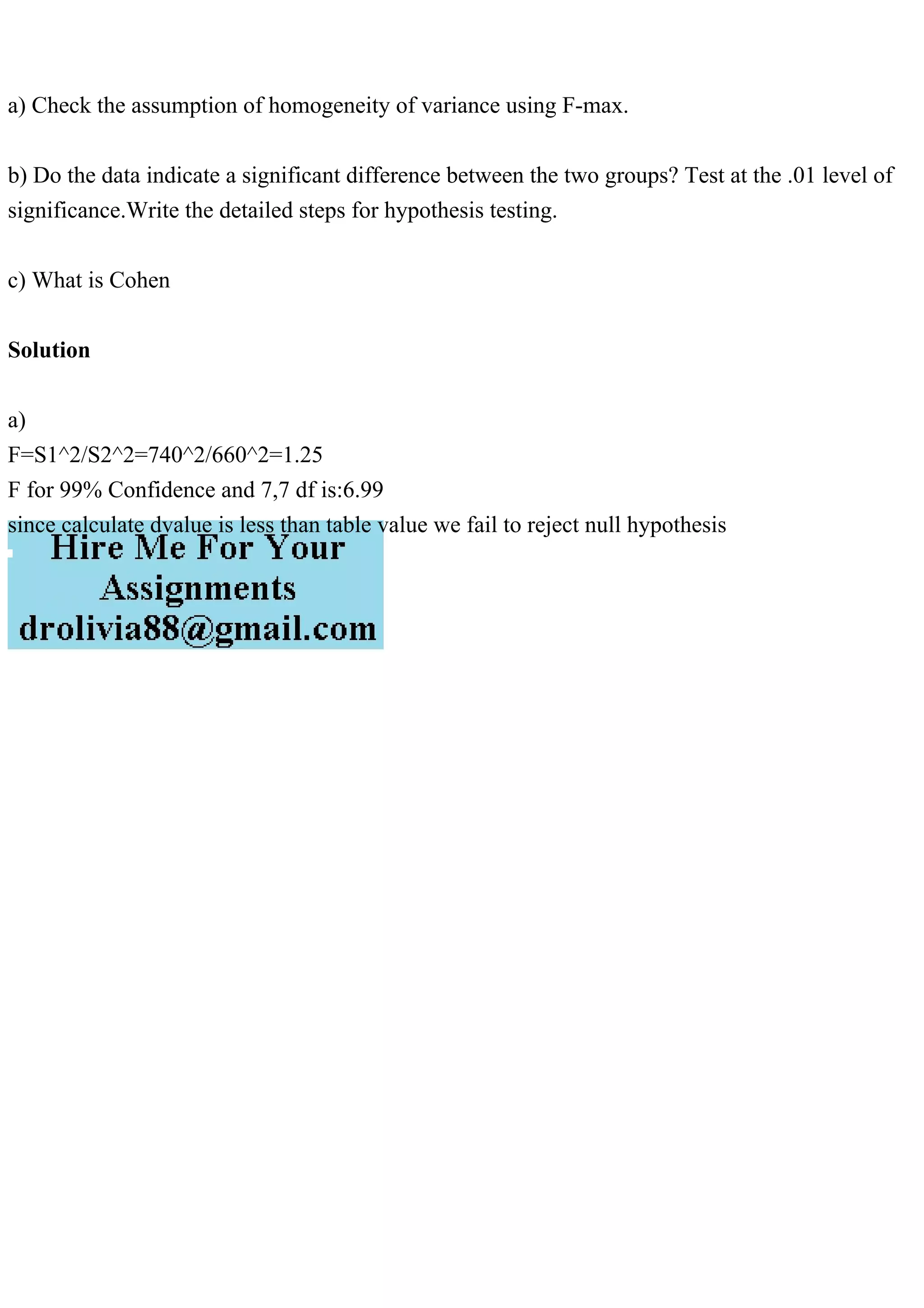 a) Check the assumption of homogeneity of variance using F-max..pdf