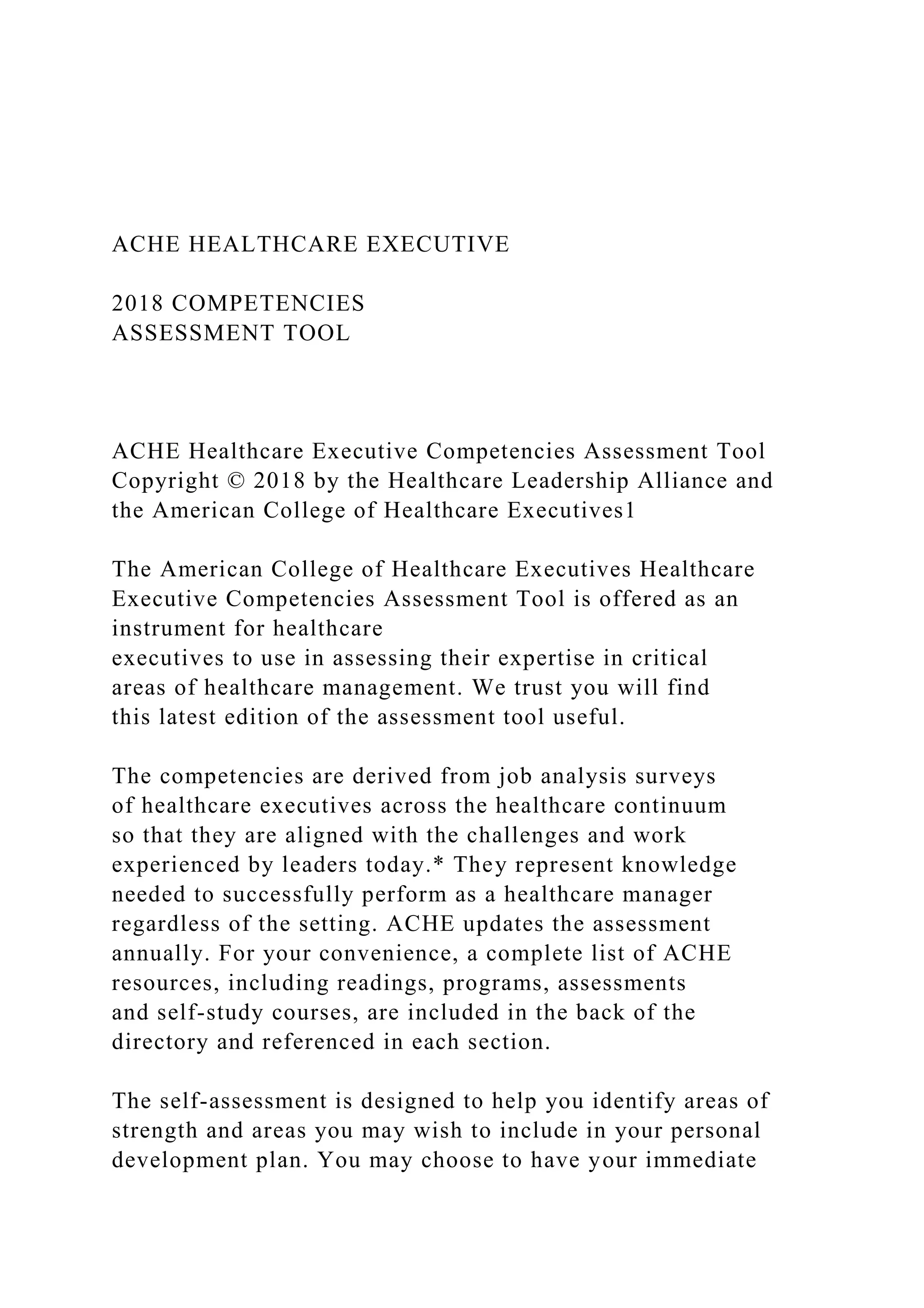 ACHE HEALTHCARE EXECUTIVE2018 COMPETENCIES ASSESSMENT TO.docx