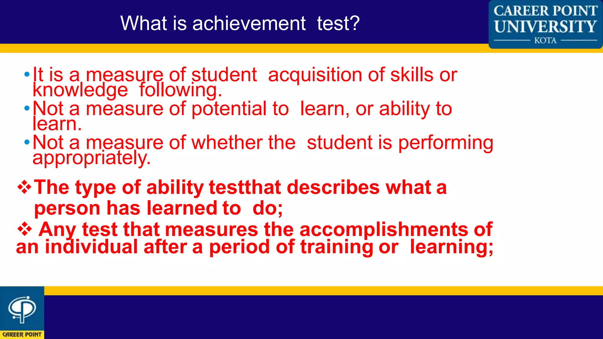 achivement tests and diagonsitic tests | PPTX