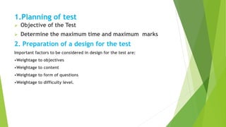 Achievement test blue print | PPTX
