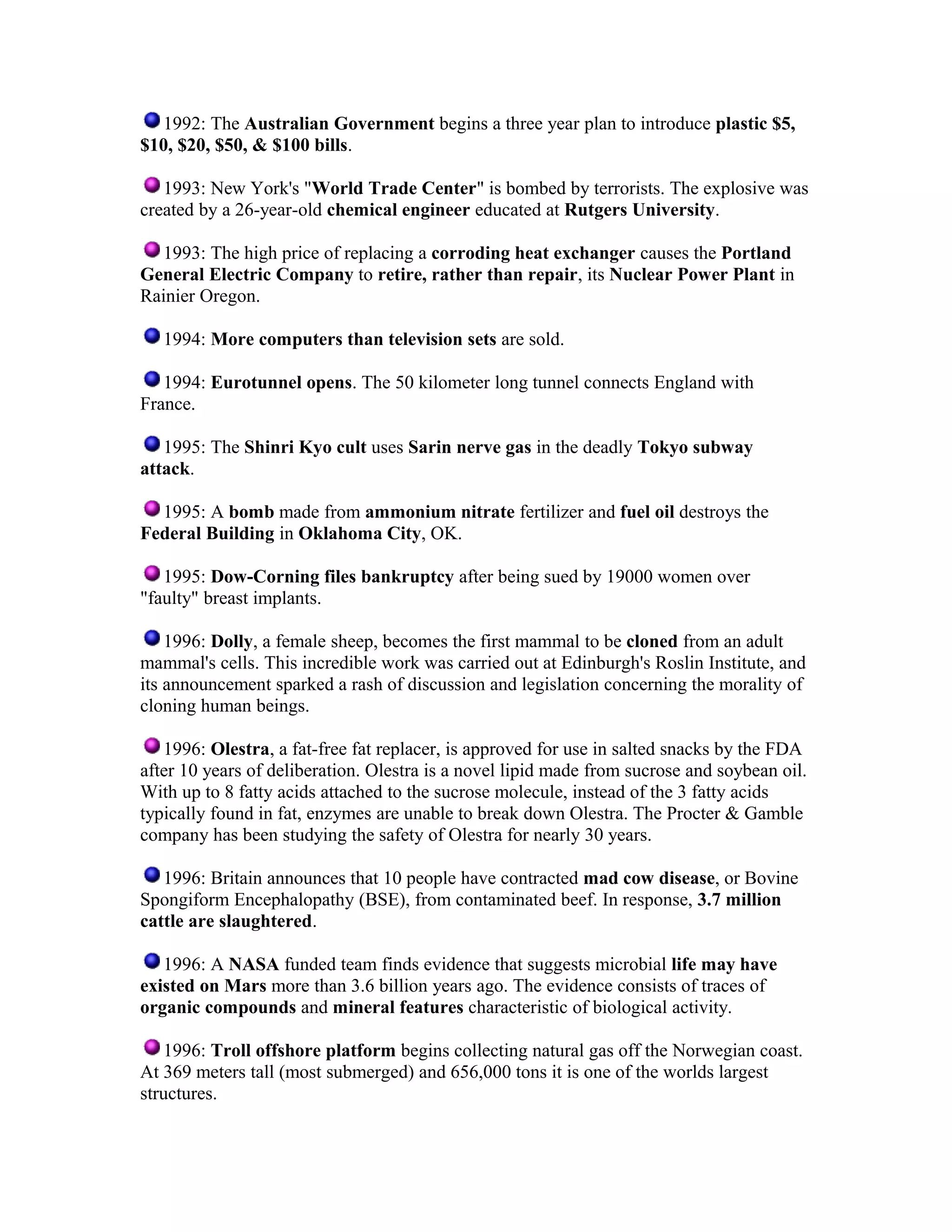 A chemical engineering timeline | DOC