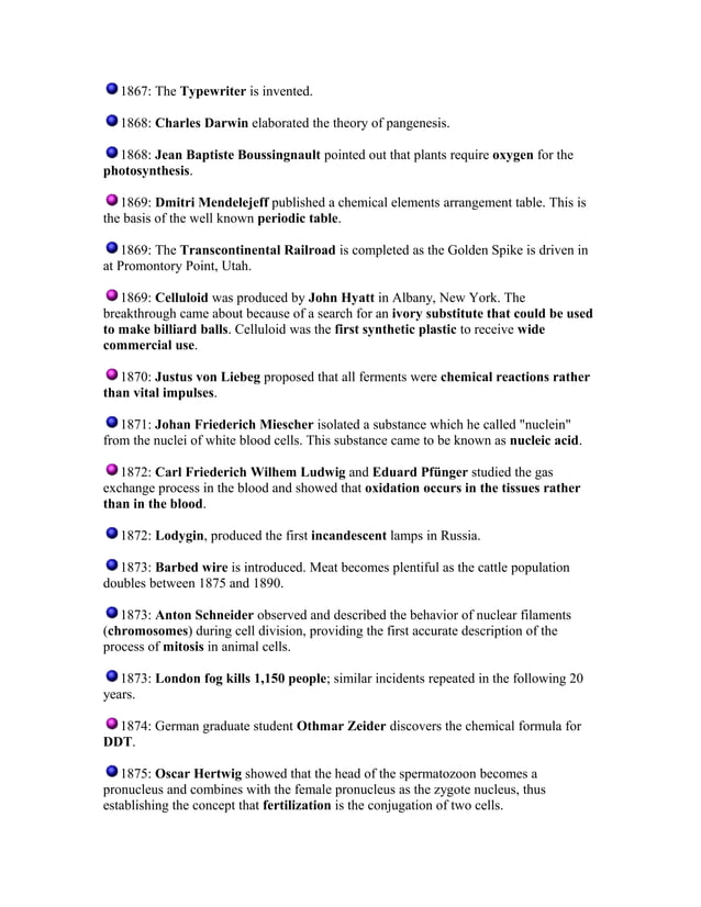 A chemical engineering timeline | DOC | Chemistry | Science