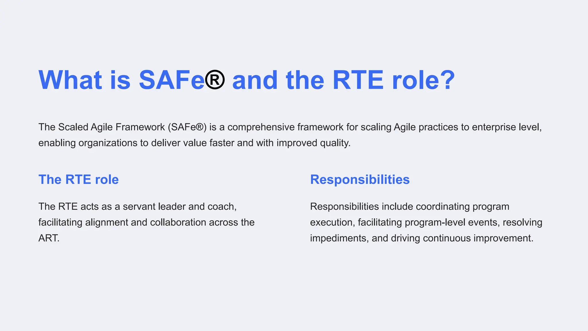 Achieve Mastery: SAFe® 6.0 Release Train Engineer (RTE) Certification ...