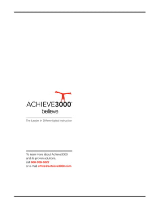Achieve3000 High School Lexile Study | PDF | Standardized Testing ...