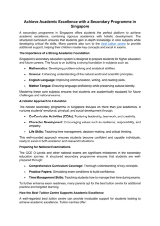 Achieve Academic Excellence with a Secondary Programme in Singapore.pdf