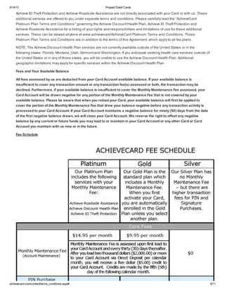 AchieveCard Prepaid Visa Card Cardholder Agreement | PDF