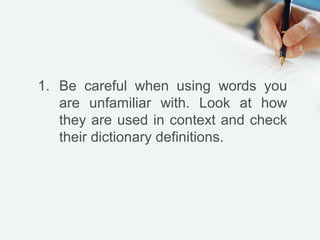 Achieve correct word choice | PPT