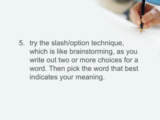 Achieve correct word choice | PPT