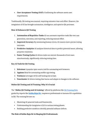 Achieve Excellence in QA with AI Training by Subba Raju Sir.docx