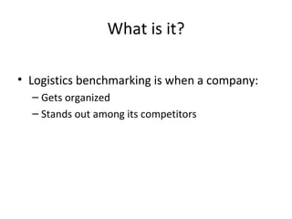 Achieve Logistics Benchmarking | PPS