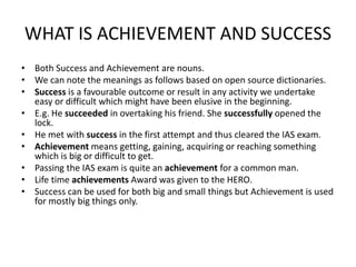 ACHIEVEMENT AND SUCCESS | PPTX