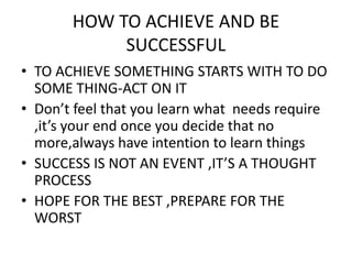 ACHIEVEMENT AND SUCCESS | PPTX