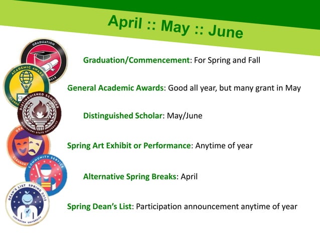 Sample Achievement Calendar | PPTX