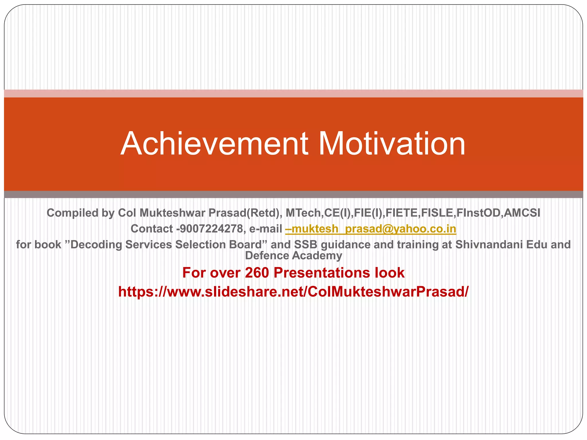 Achievement motivation | PPTX