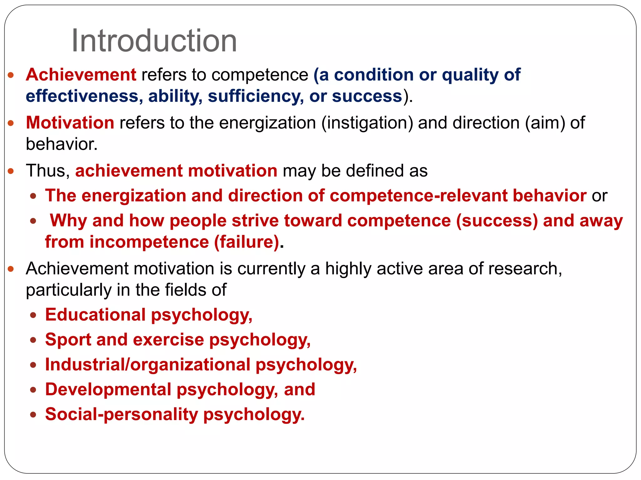 Achievement motivation | PPTX