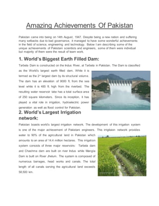 Achievements of pakistan in science and technology | DOCX