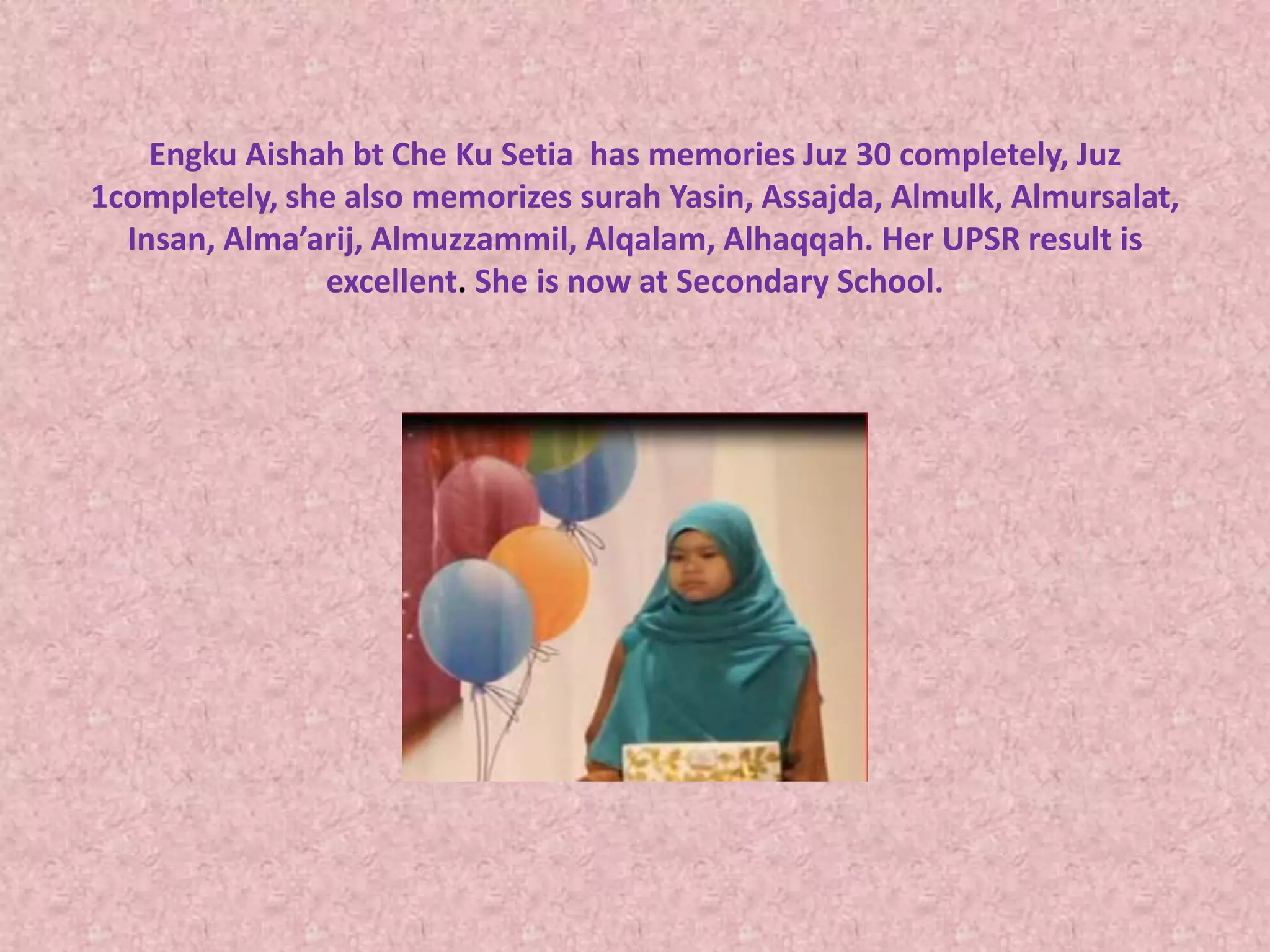 Achievement tahfiz class 2014 | PPTX