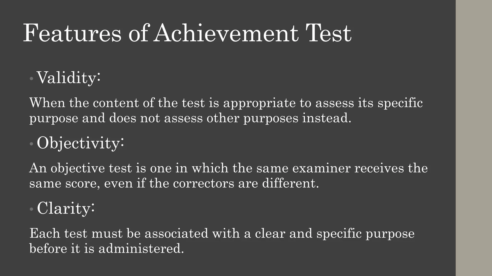 Achievement Test for Assessment Presentation | PPTX