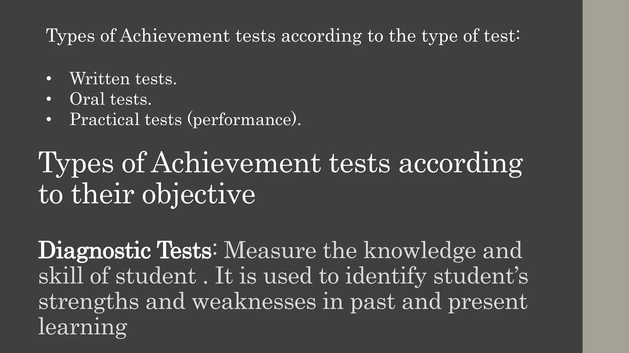 Achievement Test for Assessment Presentation | PPTX
