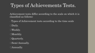 Achievement Test for Assessment Presentation | PPTX