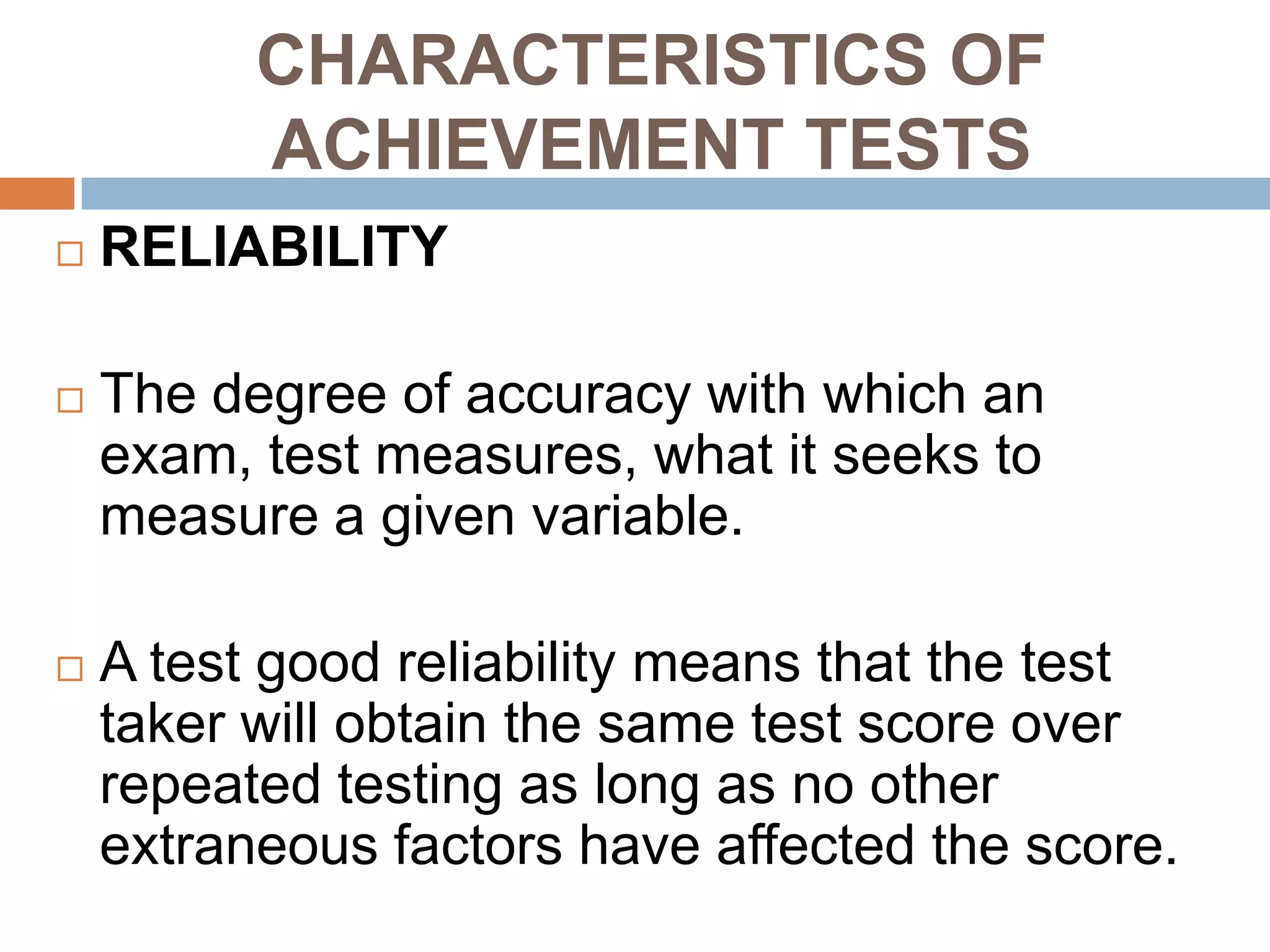 Achievement tests | PPTX