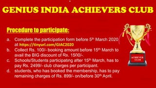 Achievers club 2020 for classes | PDF