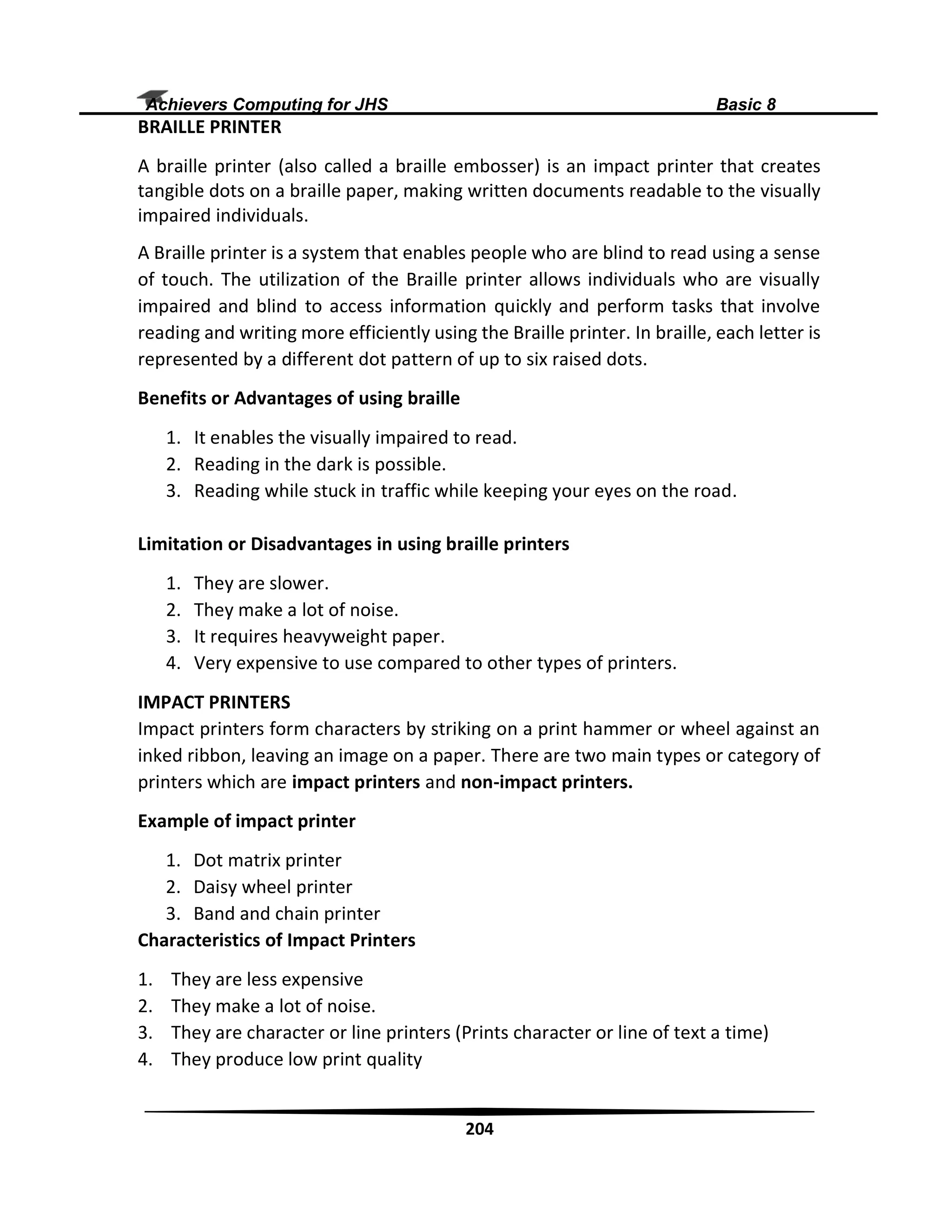Achievers Computing for Junior High school | PDF