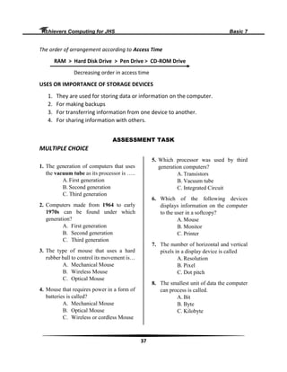 Achievers Computing for Junior High school | PDF