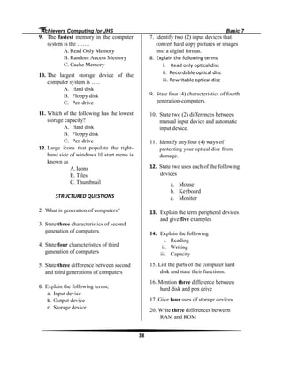 Achievers Computing for Junior High school | PDF