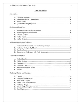 Dole Marketing Plan | DOCX
