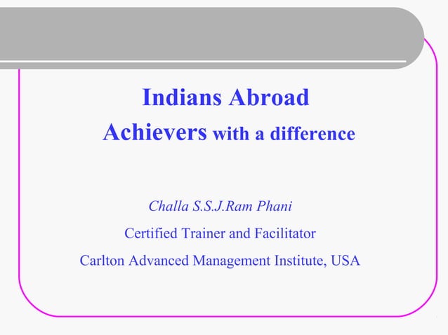 Achievers with a difference | PPT